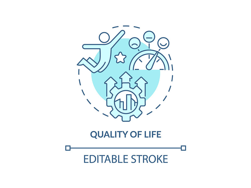 Quality of life turquoise concept icon by bsd studio ~ EpicPxls