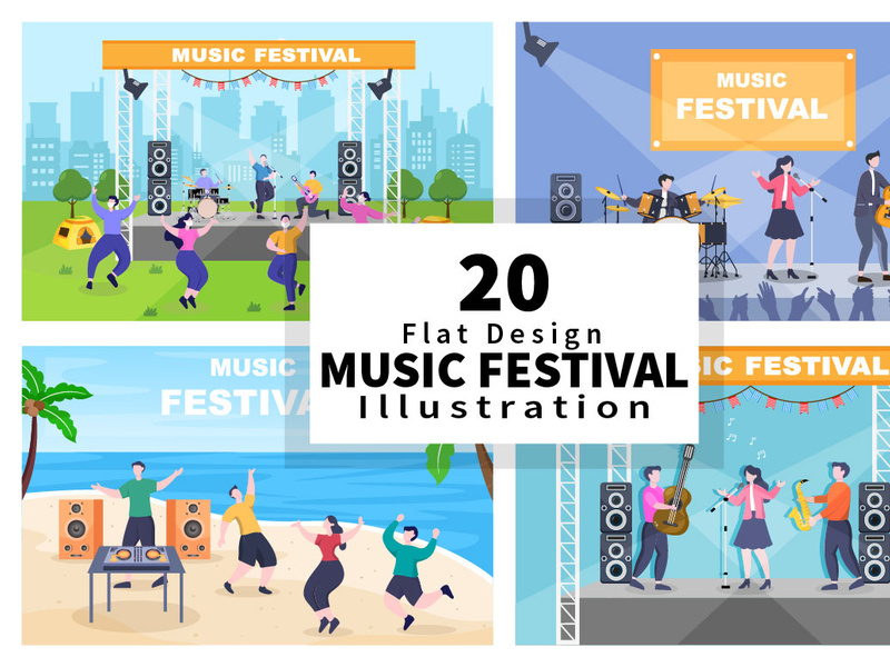 20 Music Festival Live Singing Performance Vector ~ EpicPxls