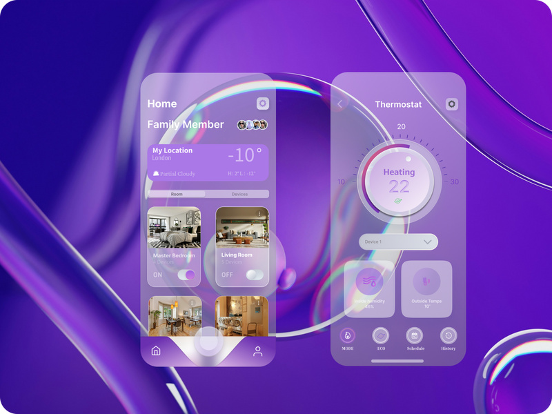Glass Morphosim Smart Home App by Aroojzahrakhan198 ~ EpicPxls