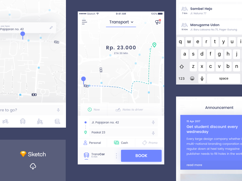 Online Transport UI by Dion Pramadhan ~ EpicPxls