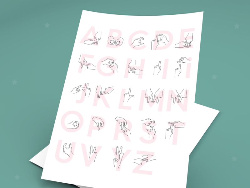 Hand Alphabet Icon Set by GURELME ~ EpicPxls