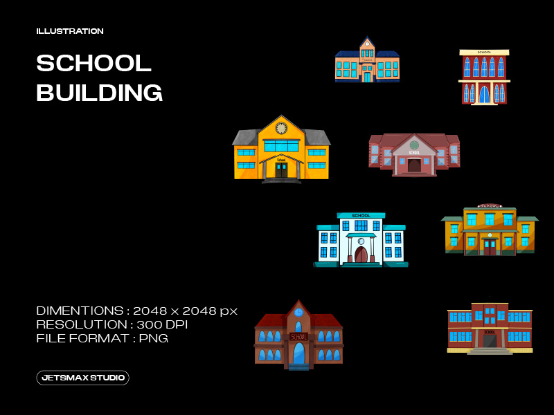 School Building Illustration by Jetsmax Studio ~ EpicPxls