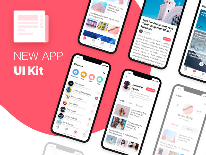 News APP UI Kit by allen lee ~ EpicPxls