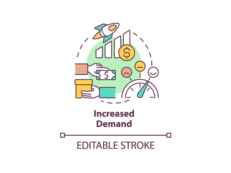 Increased demand concept icon by bsd studio ~ EpicPxls