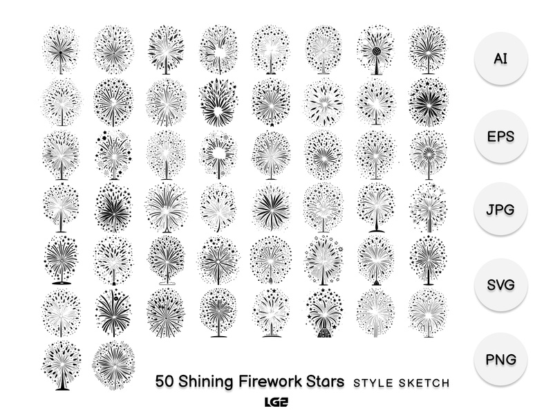 Shining Firework Stars Element Black by LgsDesign ~ EpicPxls