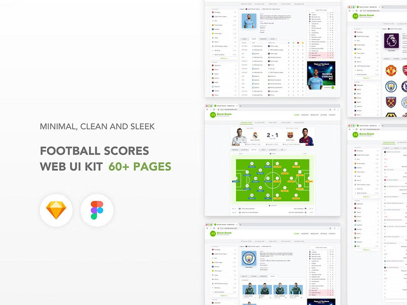 Free UI Kit – Football Scores Website by Tolu Arowoselu ~ EpicPxls