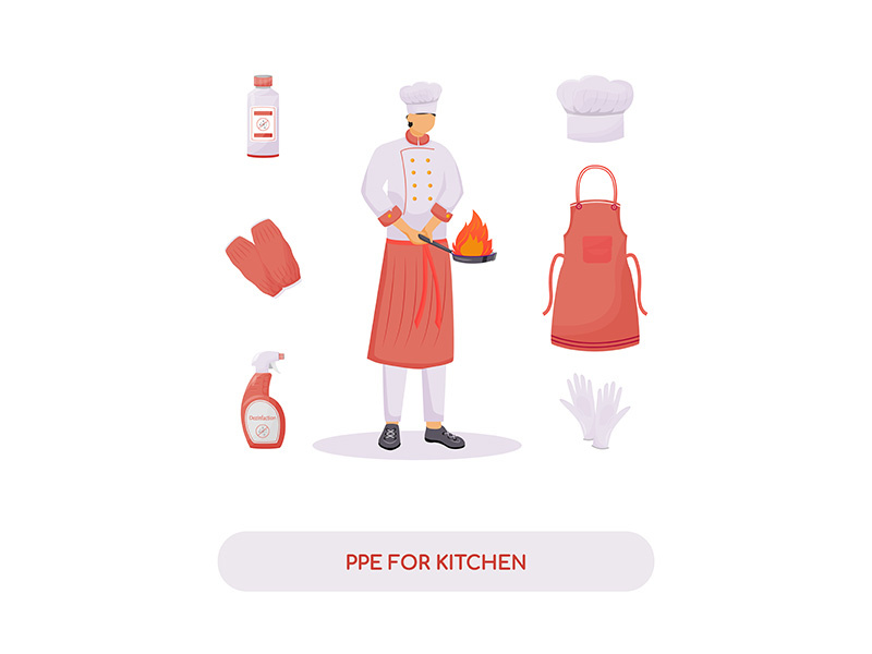 Personal protective equipment for kitchen flat concept ~ EpicPxls
