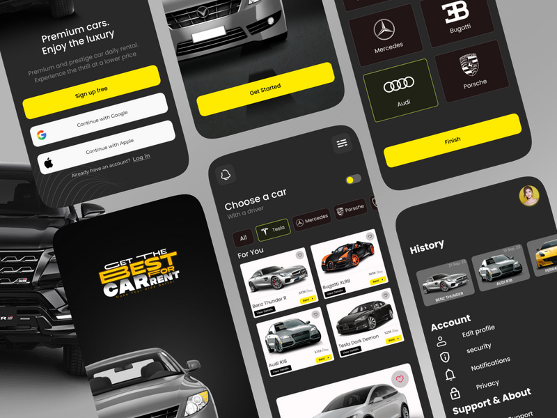 Car Booking App Design by Attiqanaz603 ~ EpicPxls