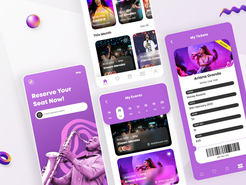 Concert Booking Mobile App by CMARIX Infotech ~ EpicPxls
