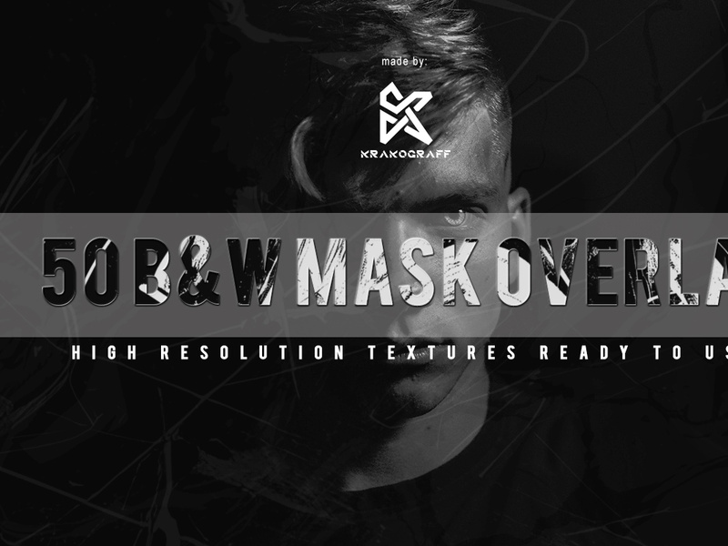 50 BW Mask Overlay Textures by Krakograff ~ EpicPxls
