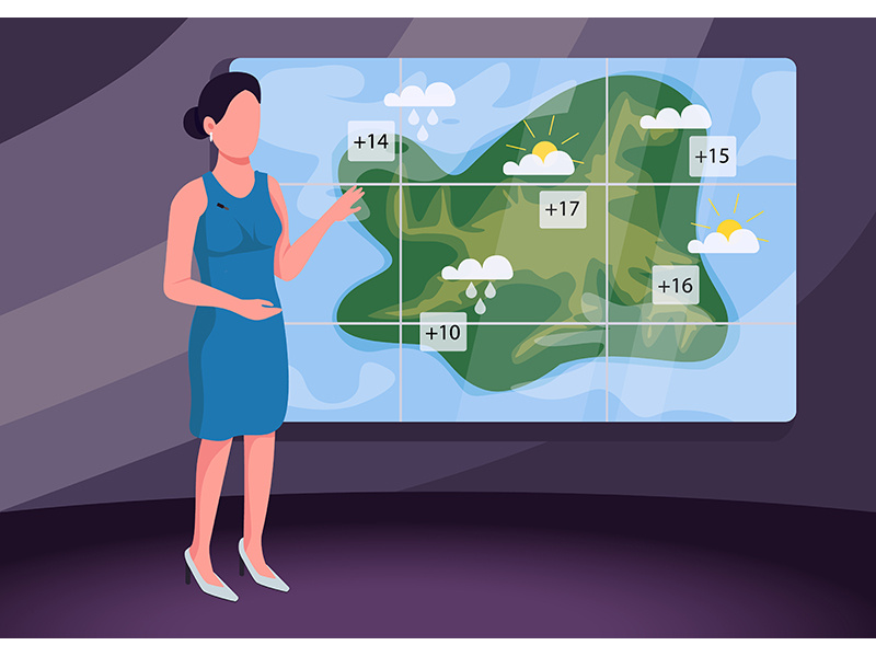 Weather forecast flat color vector illustration by The Img ~ EpicPxls