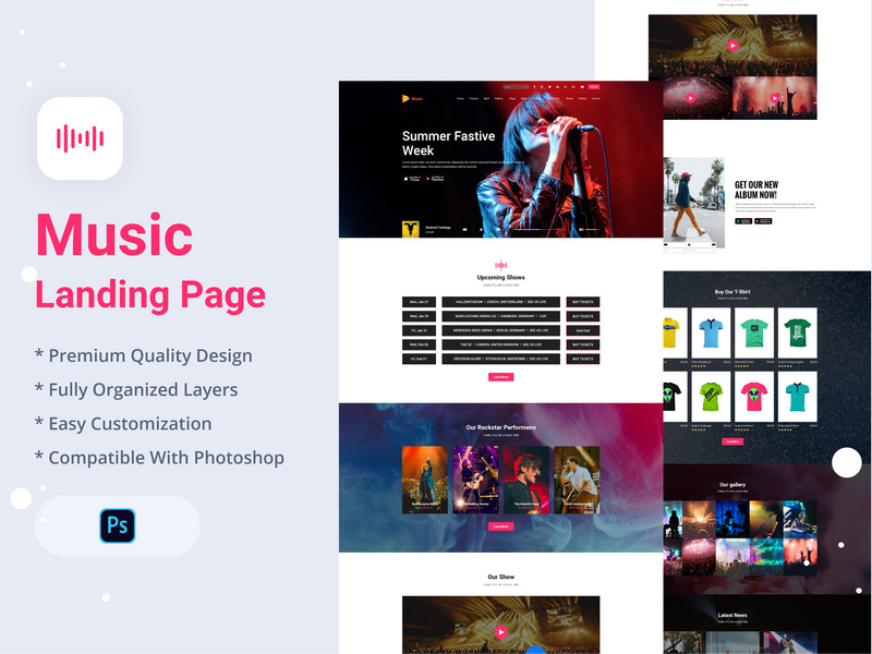 Music Landing Page by Didarul islam ~ EpicPxls