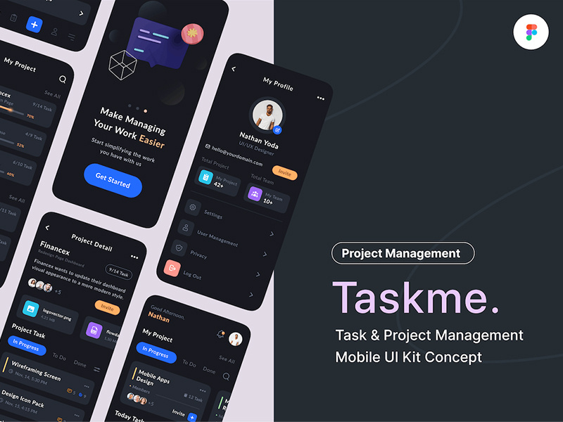 Taskme Project Management Tools UI Kit by SigmaGFX ~ EpicPxls
