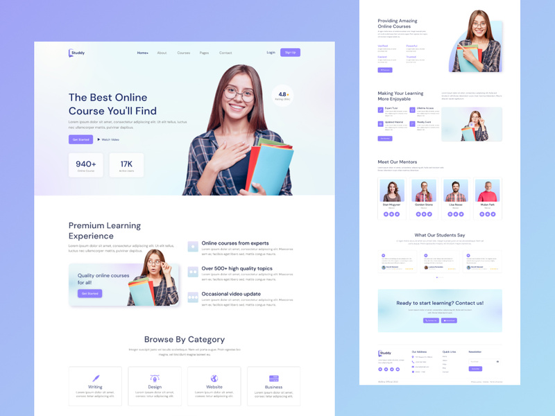 E-learning Platform Landing Page by Mejbah ~ EpicPxls