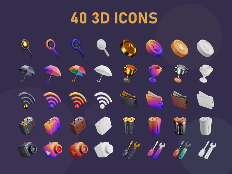 3D Interface rendering Icons by Gold_Finch_Studio ~ EpicPxls