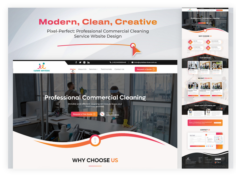 Professional Commercial Cleaning Service UI Kit by ~ EpicPxls