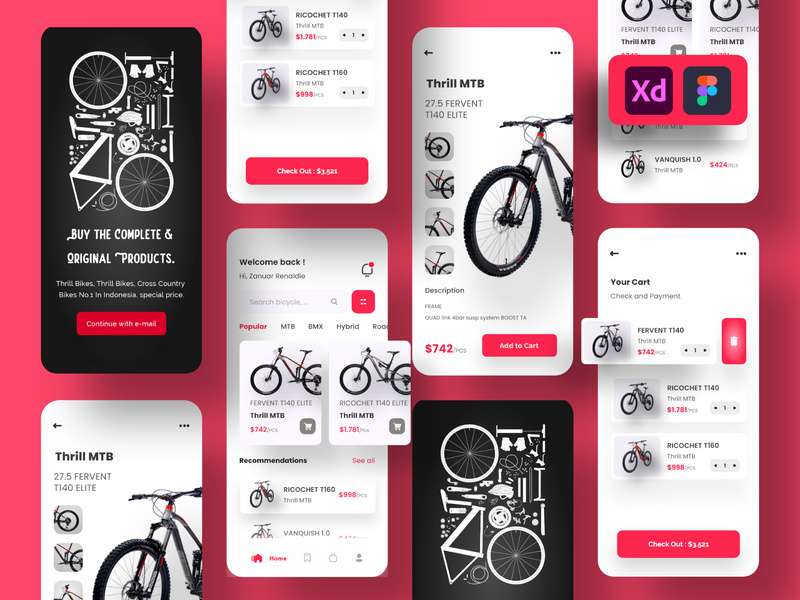 Bicycle Store App Design by Infinity_Labs ~ EpicPxls