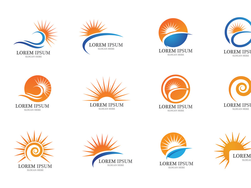 Vector Icon Logo Template Sun over horizon by Upgraphic ~ EpicPxls