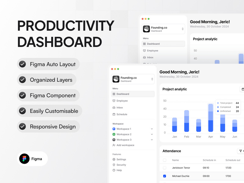 Founding.co - Productivity Dashboard by Cansaasstudio ~ EpicPxls