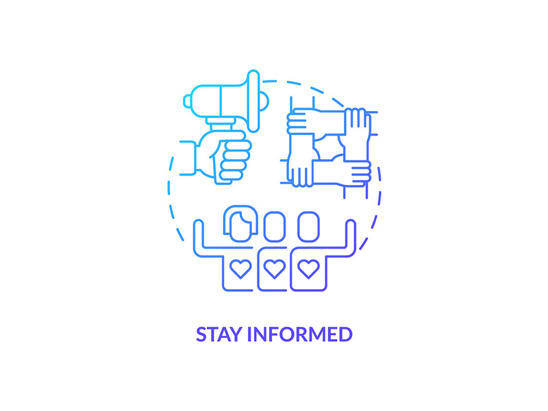 Stay informed blue gradient concept icon by bsd studio ~ EpicPxls