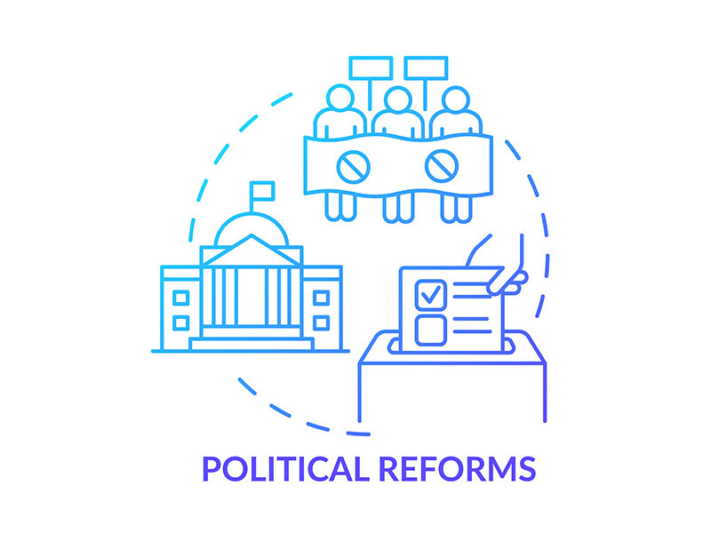 Political reforms blue gradient concept icon by bsd studio ~ EpicPxls