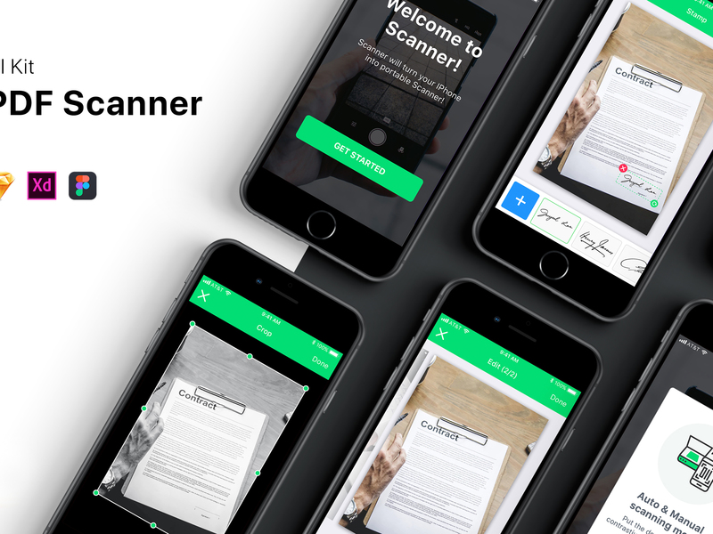 PDF Scanner UI Kit by Freeslab88 ~ EpicPxls