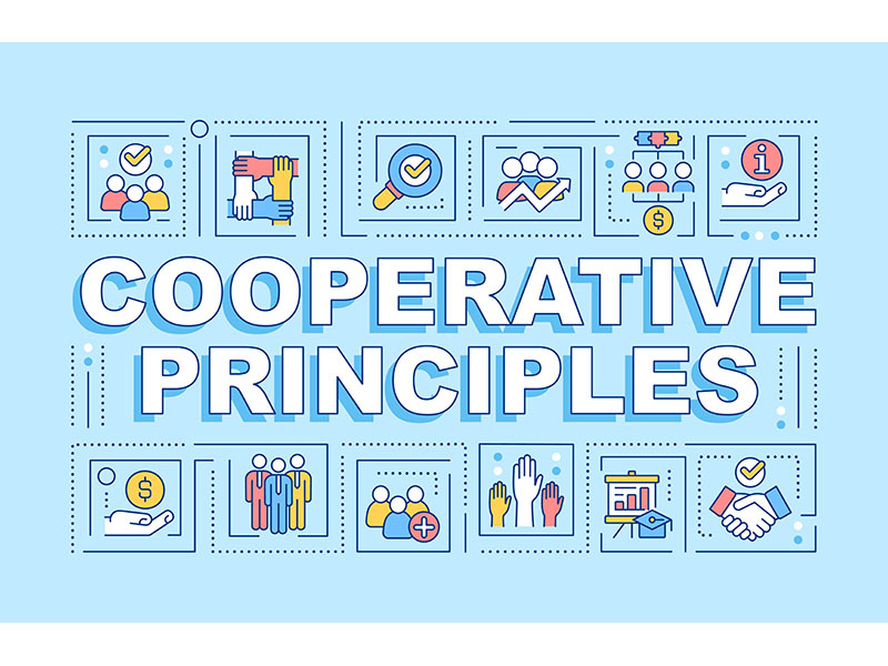 Cooperative principles word concepts blue banner by bsd ~ EpicPxls
