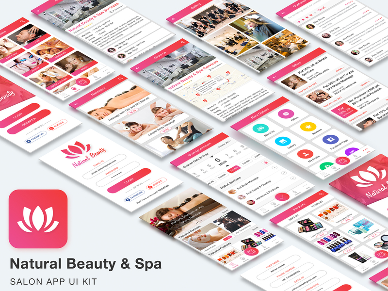 Natural Beauty and Spa Salon App UI Kit by App Innovation ~ EpicPxls