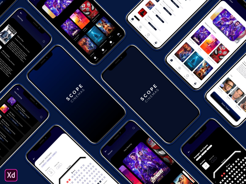 Cinema Ticket Booking App Light and Dark Version Part 1 - ~ EpicPxls