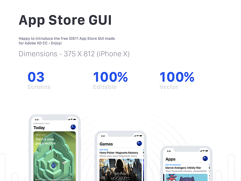 iOS 11 App Store UI Kit - 3 Free Screens by Ranish Chirayil ~ EpicPxls