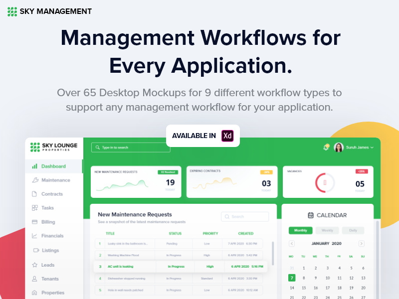 Sky Management Web UI Kit by designs that ate ~ EpicPxls