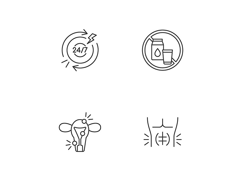 Digestive disorders linear icons set by bsd studio ~ EpicPxls