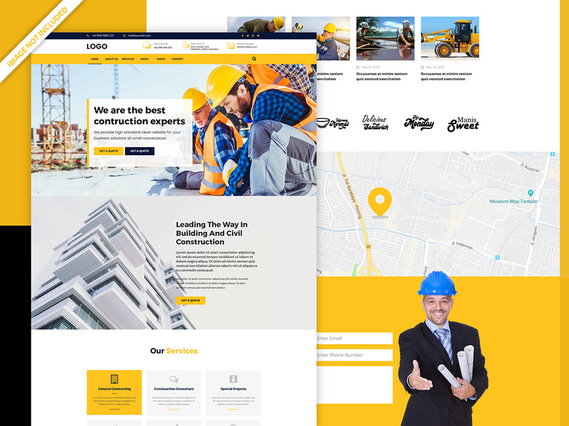 Construction website template by ixdesignlab ~ EpicPxls