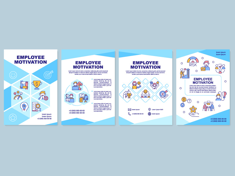 Employee motivation blue brochure template by bsd studio ~ EpicPxls