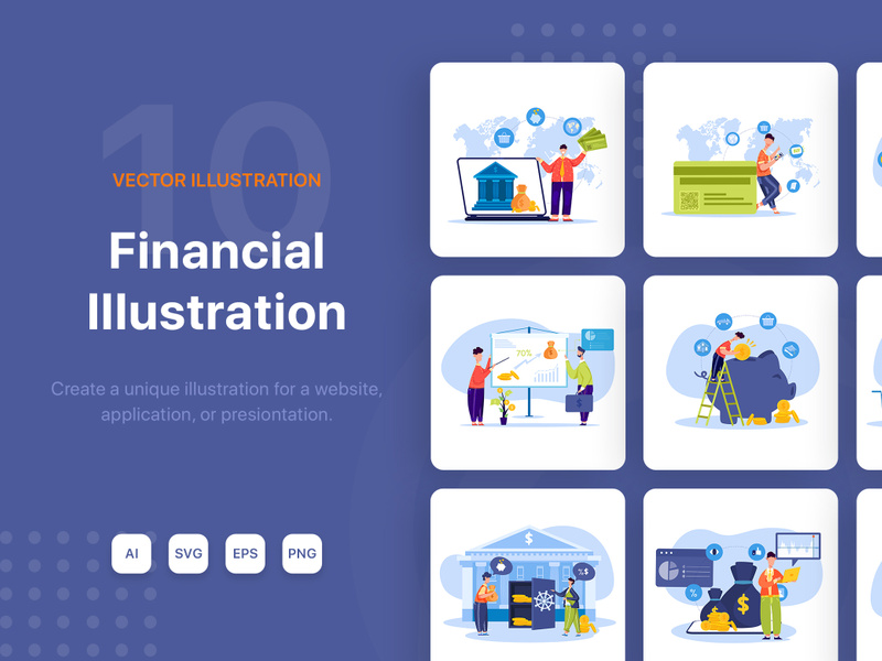 Financial Illustrations Pack by Freeslab88 ~ EpicPxls