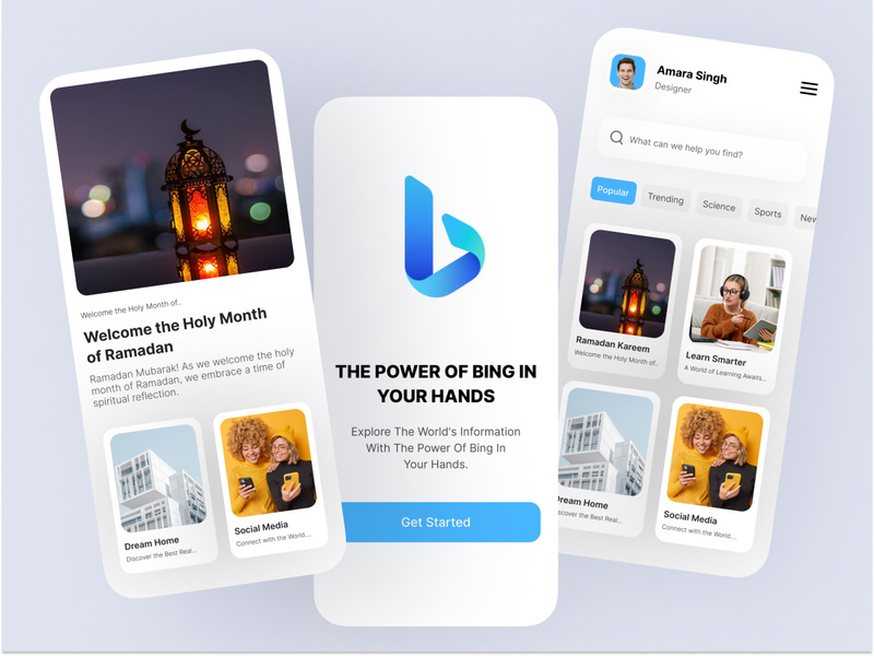 Bing app design by Afaq Jamil ~ EpicPxls