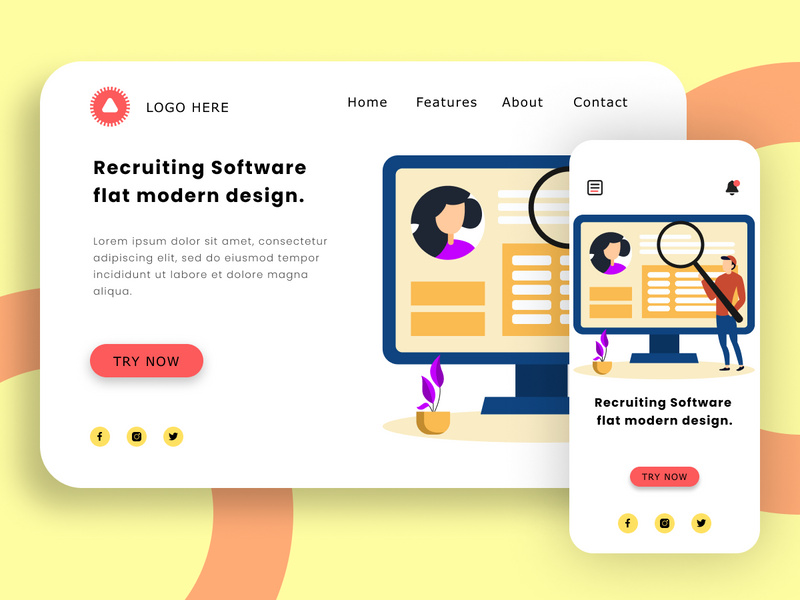 Recruiting software flat modern design. by TuyenHT ~ EpicPxls