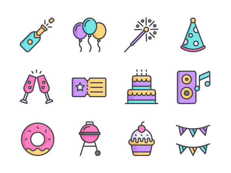 Party Icon Set by Ho Ngoc Tan ~ EpicPxls