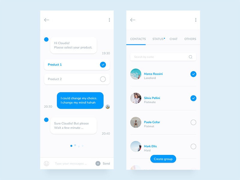 Mobile Chat App Design by Claudio Parisi ~ EpicPxls