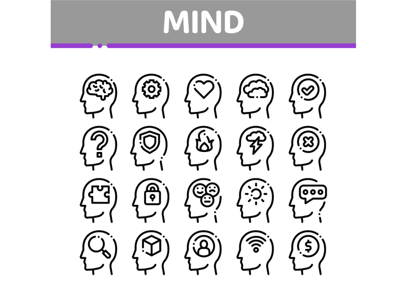 Mind Collection Elements Signs Vector Icons Set by ~ EpicPxls