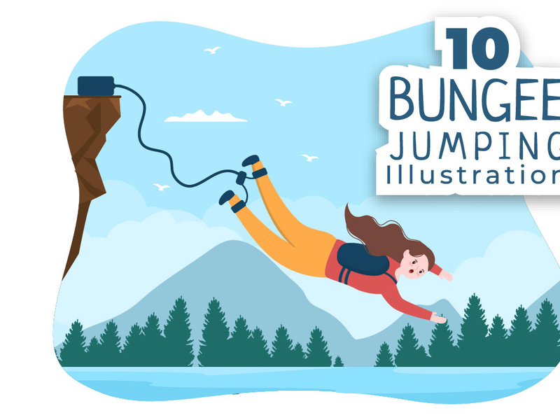 10 Bungee Jumping Illustration by denayuneep ~ EpicPxls