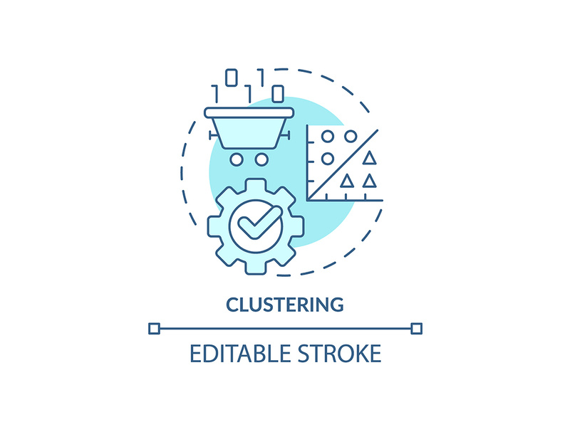 Clustering turquoise concept icon by bsd studio ~ EpicPxls