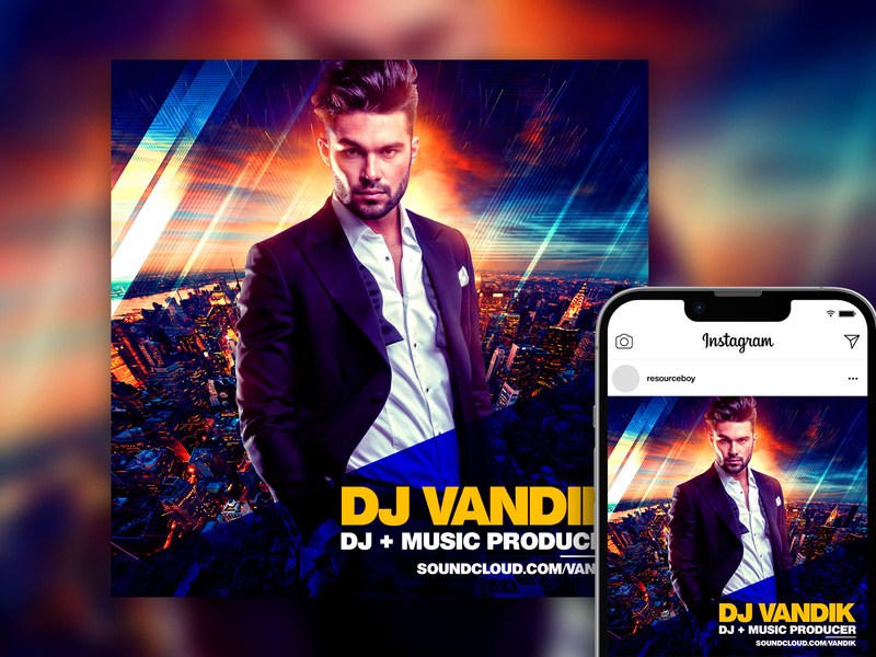 Free Outstanding Urban DJ Party Instagram Post Template by ~ EpicPxls