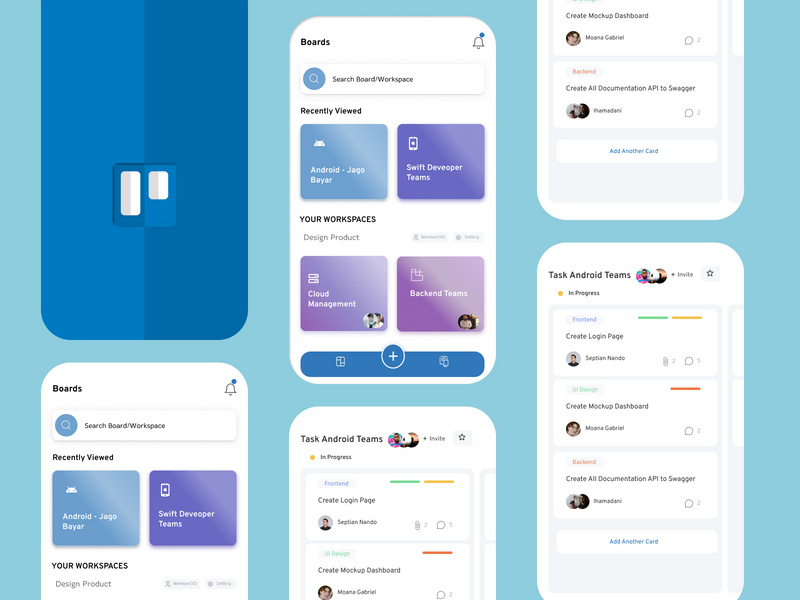 Trello Dashboard Redesign Mobile App by Kamedostudio ~ EpicPxls