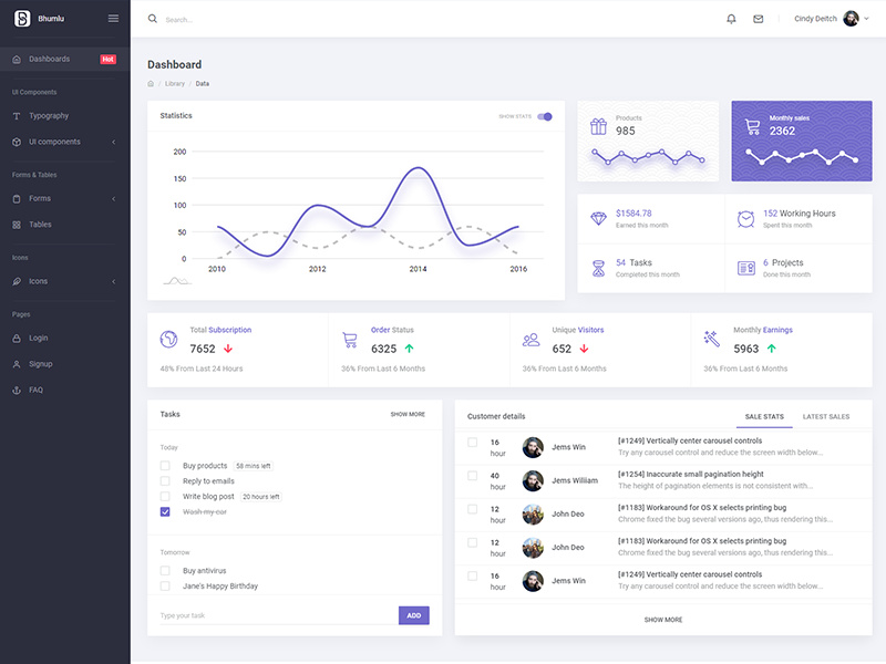 Bhumlu Bootstrap Admin Template by Codedthemes ~ EpicPxls