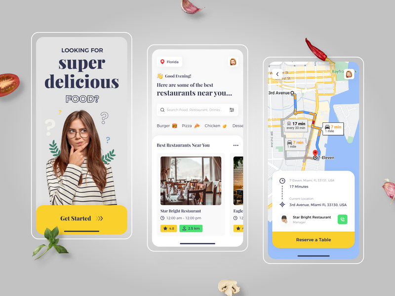 Restaurant Finder App Design by CMARIX Infotech ~ EpicPxls