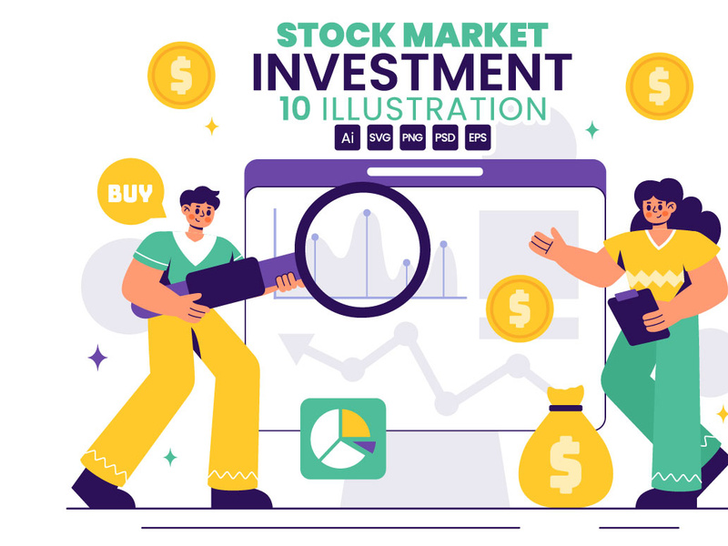 10 Stock Market Investment Illustration by denayuneep ~ EpicPxls