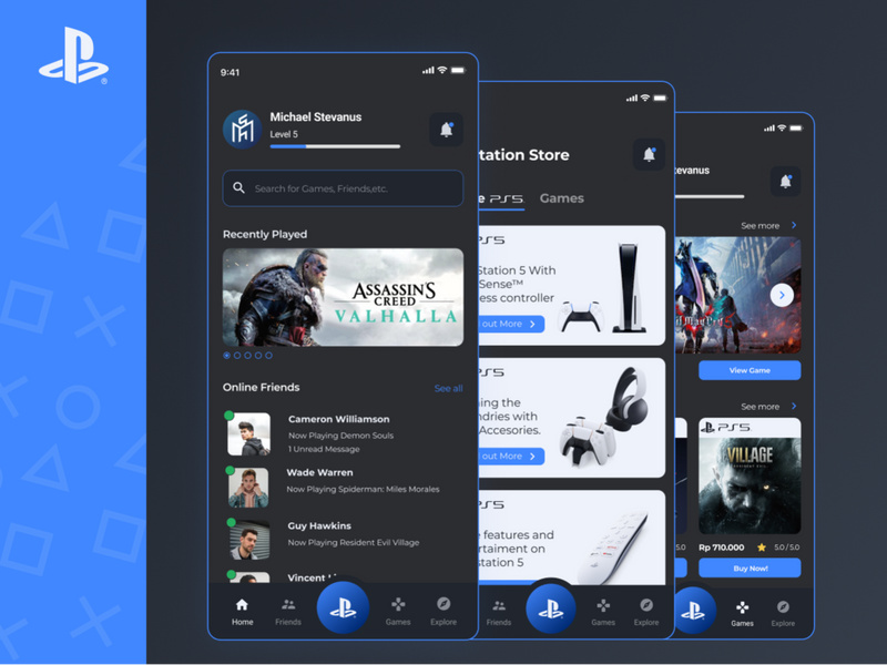 Playstation App Design by Michael Stevanus Hartono ~ EpicPxls