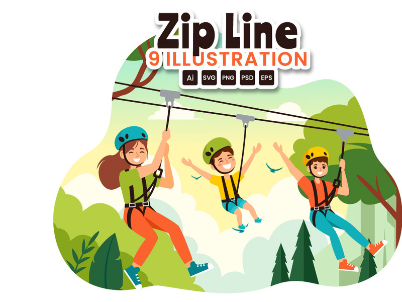 9 Zip Line Activity Illustration by denayuneep ~ EpicPxls