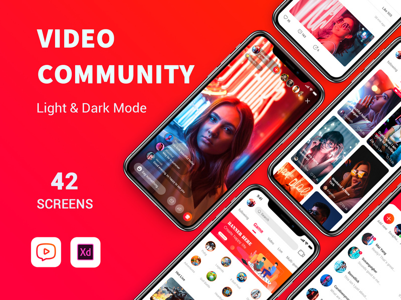 Video community App UI Kit by ouqiliang ~ EpicPxls